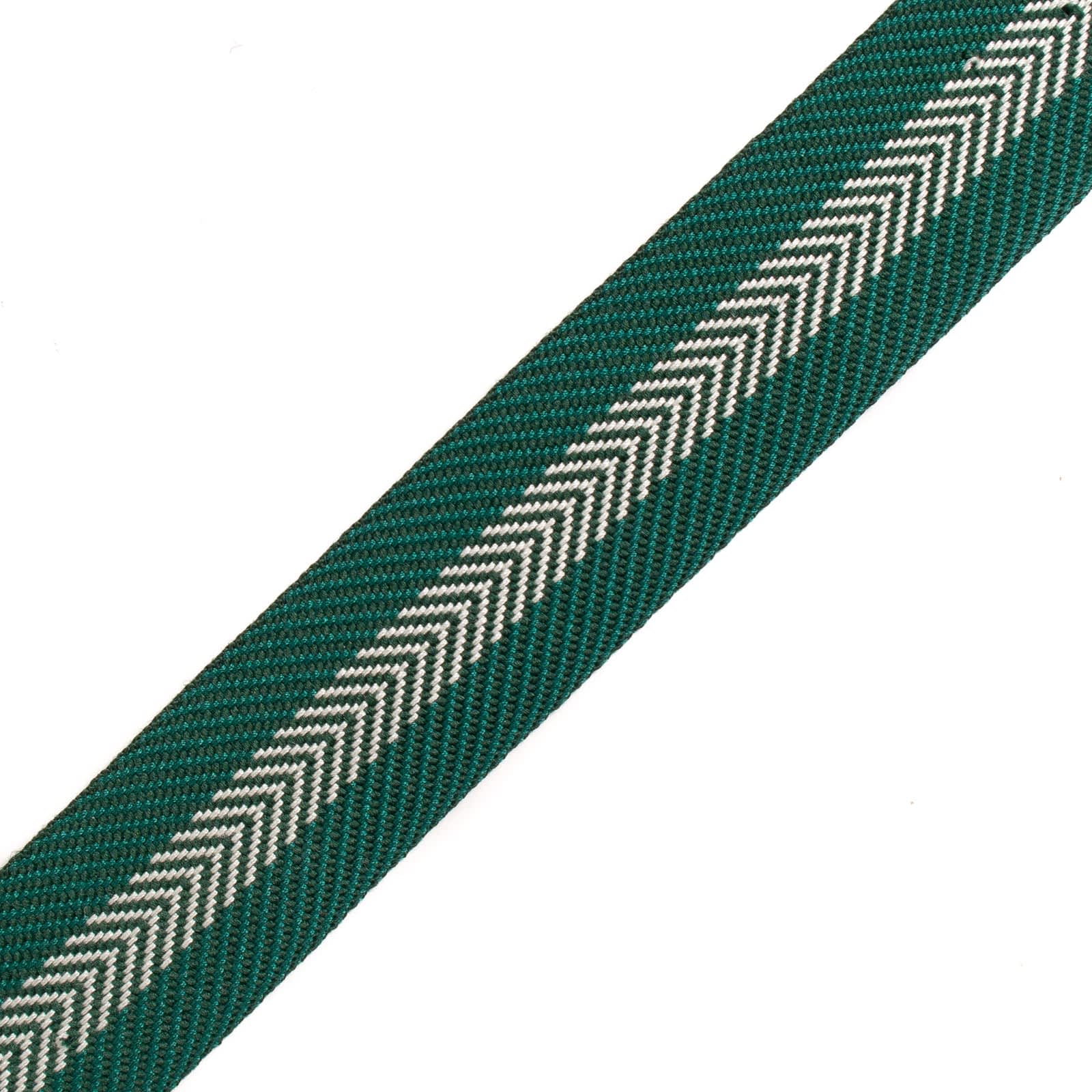 Herringbone Ribbon Polyester Arrows Ecru - Base Forest Green - Green ...