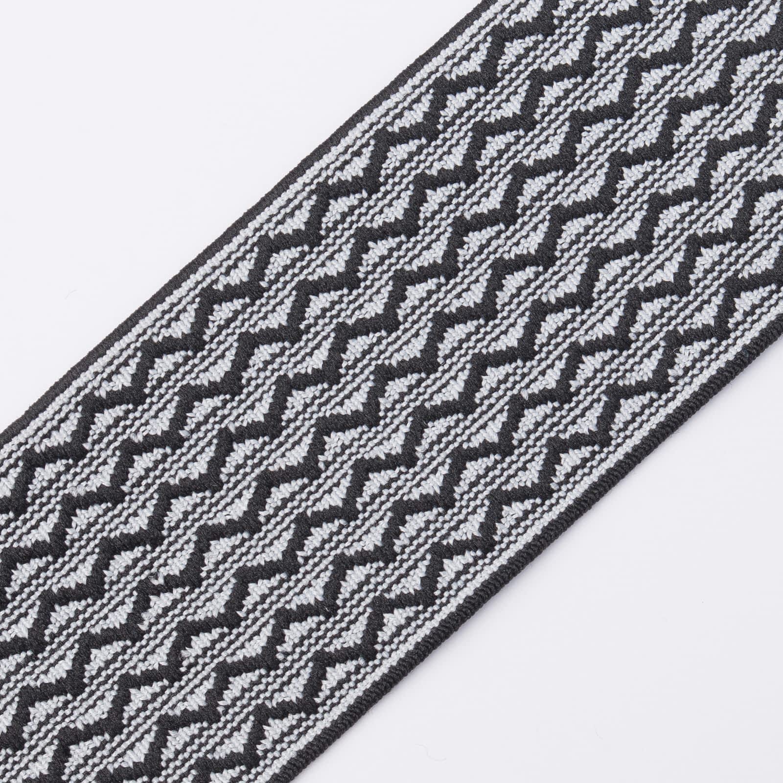 Elastic Wavy Pattern Black - White 6 Cm - vostexfashion.com