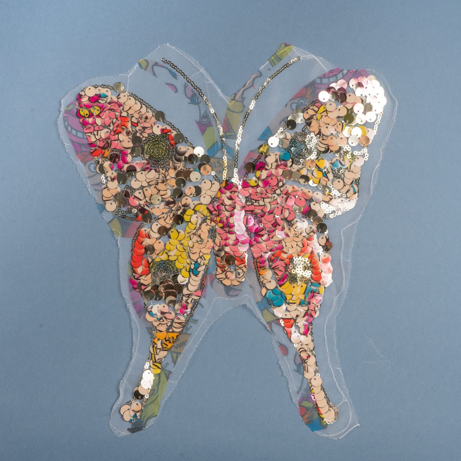 Motif Schmetterling Mit Spangles Gold / Pink 25 * 30 Cm - vostexfashion.com
