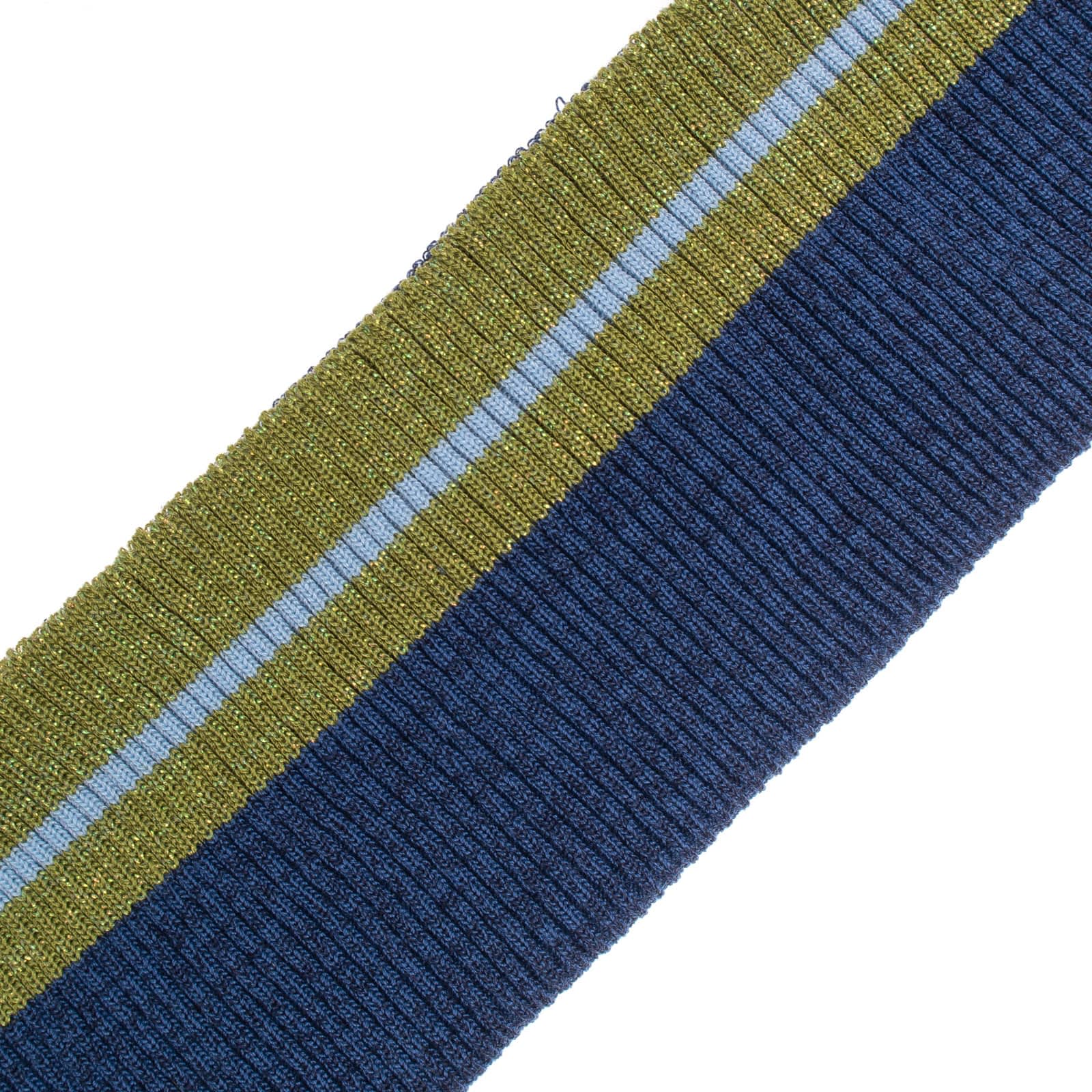 Rib Knitted Folded Raf Blue - Green/Iris Lurex - Light Blue Stripe 12.5 ...